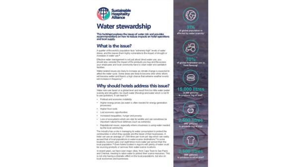 Water Stewardship - guidance on begining your sustainability journey