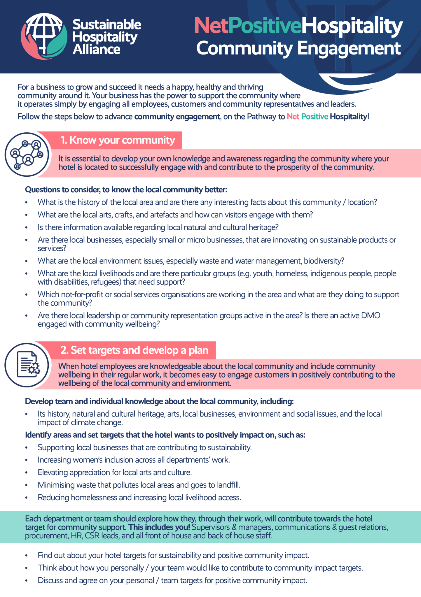 Community Engagement factsheet – World Sustainable Hospitality Alliance